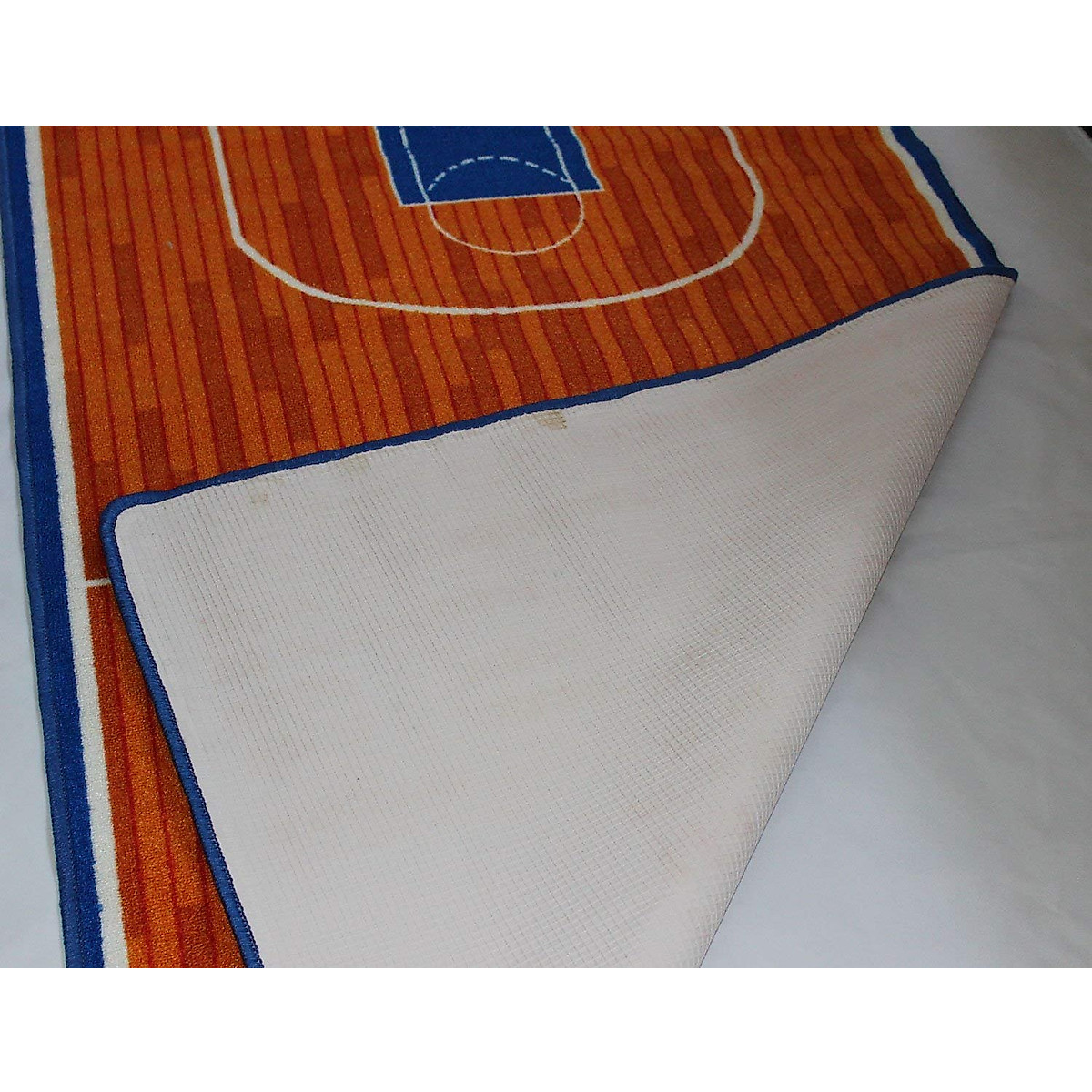 Mybecca Kids Rug Basketball Ground 5' x 7' Children Area Rug for Playroom & Nursery - Non Skid Gel Backing (59" x 82")