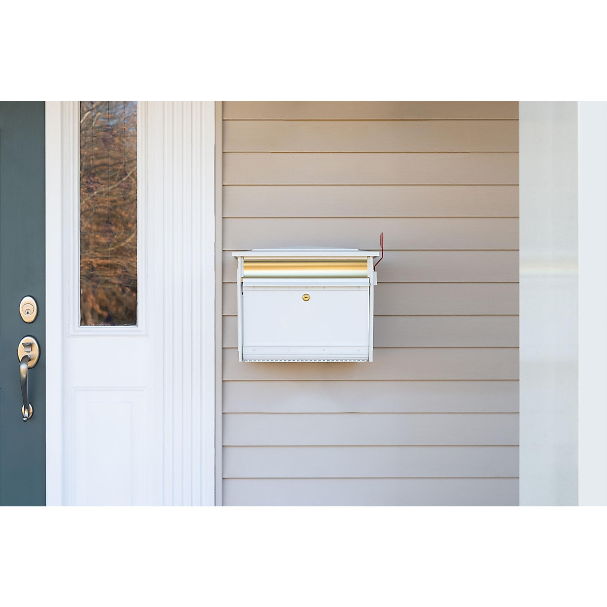 Architectural Mailboxes Mailsafe Aluminum, Locking, Wall Mount Mailbox, MSK00WAM, White, Medium Capacity