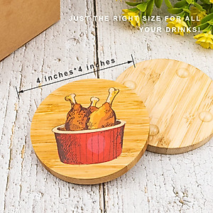 Haomacro Coasters for Drinks with Holder,Farmhouse Funny Wood Drink Cup Coasters,Stain-Resistant Absorbent Coaster for Coffee Table,Rustic Cork Absorbent Coasters Cute Kitchen and Coffee