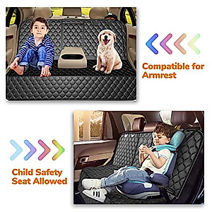 URPOWER Waterproof Dog Car Seat Cover for Back Seat for Cars, SUVs &Trucks Compatible for Armrest, Nonslip Car Seat Protector for Pets and Child,