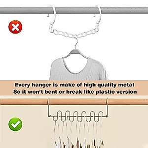 FYY Magic Hangers Space Saving Closet Organizer Clothes Storage Hangers 2 Pack Multifunctional 360°Rotation Stainless Steel Clothes Hanger for Wardrobe Heavy Clothes, Shirts, Pants, Dresses, Coats