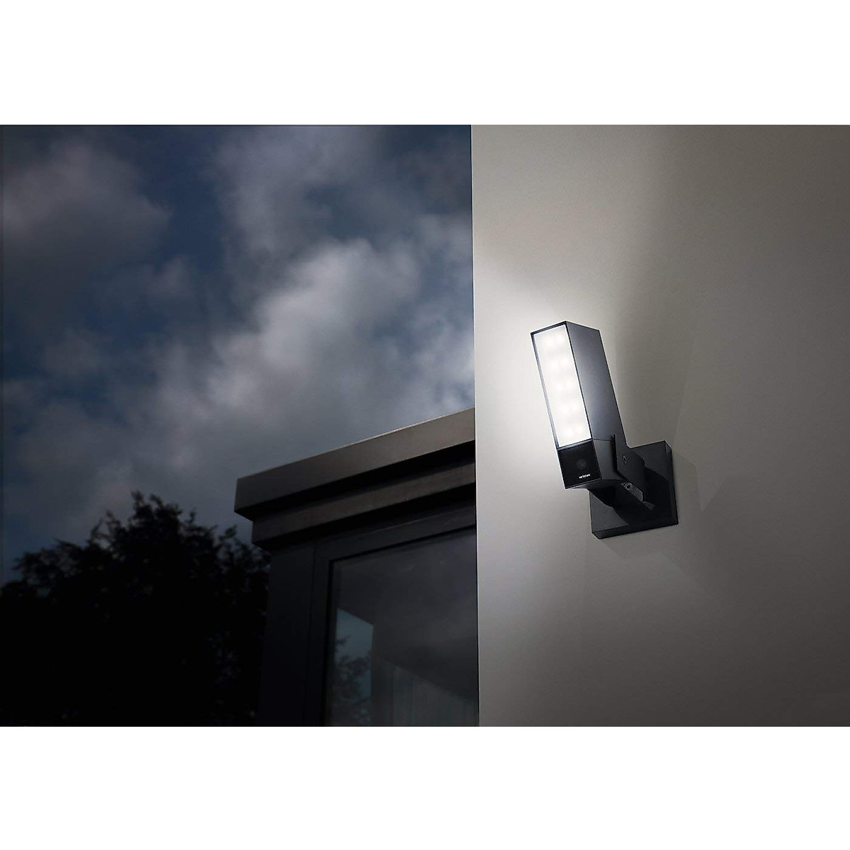Pass & Seymour Netatmo c Camera, WiFi, Integrated Floodlight, Movement Detection, Night Vision, Without Fees, NOC01-US, Black Aluminium