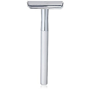 Bevel Safety Razor with Brass Weighted Handle and 10 Double Edge Safety Razor Blade Refills, Single Blade Razor for Men, Designed for Coarse Hair to Prevent Razor Bumps