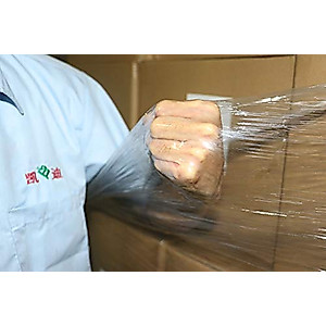 2 Pack 1500ft Industrial Clear Stretch Wrap Film 70 Gauge 15" with 3inch Plastic Rolling Handle for Pallet Wrap, Durable Self-Adhering Packing, Moving, Packaging, Heavy Duty Shrink Film, BOMEI PACK