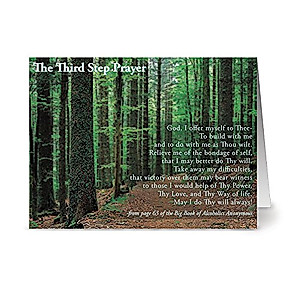 Sobriety Greeting Cards – 24 Pack – Sobriety Prayers Note Cards – Unique Design – Kraft ENVELOPES Included – Blank Greeting Card – Glossy Cover Blank Inside – by Note Card Café