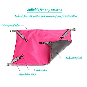 Hanging Cat Hammock, Pet Hammock for Cage, Adjustable Cat Bed Two Sides Comfortable/Waterproof Resting Sleepy Pad for Cats Small Dogs Rabbits or Other Small Animals (Black) (Black, 22 x 16.5)