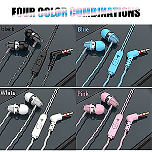 4pack Earbuds Color Headphones Heavy bass Earphone in Ear Headphones Headphones with Microphone Mobile Phone Earphone Wired Earphone 3.5mm Headphones