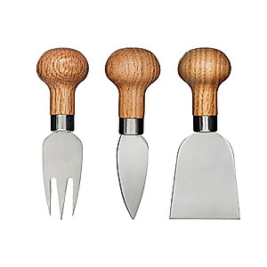Sagaform Oak and Stainless Cheese Knife Set 3-Piece