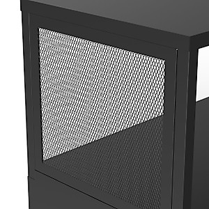 Warmiehomy Metal Lateral File Cabinet with Sliding Locking Doors and Adjustable Shelf Black Filing Storage Cabinet for Home Office