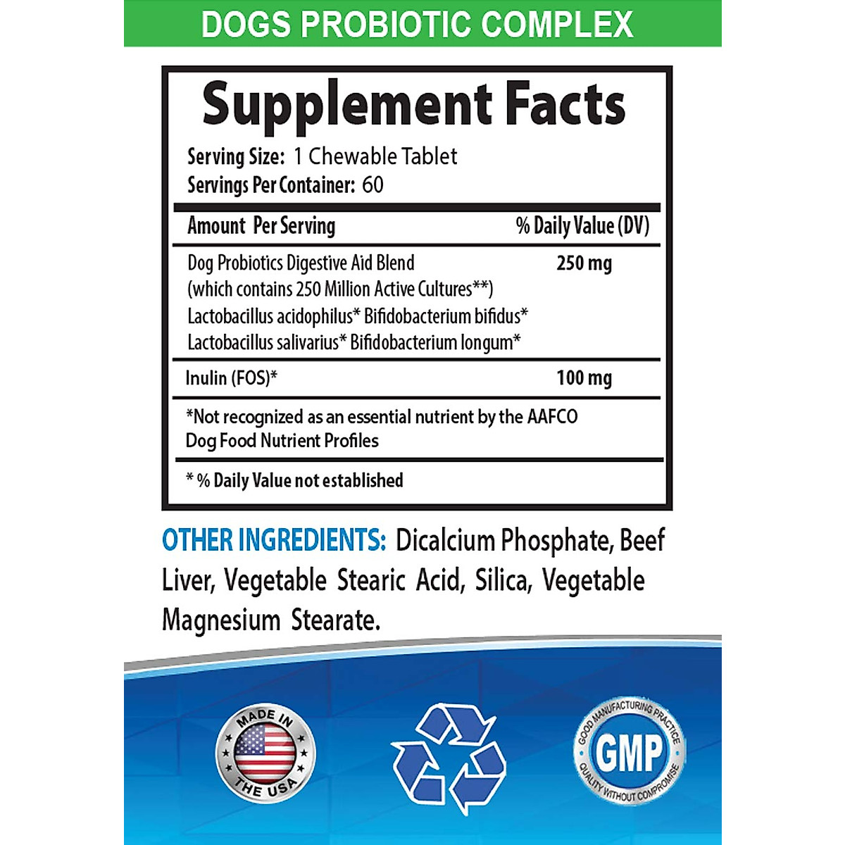 dog probiotic bites - DOG PREMIUM PROBIOTICS - SAVORY BEEF FLAVOR - STOPS DIARRHEA BAD GAS BAD BREATH - GUT HEALTH - dog treats for bad breath large dogs - 2 Bottles (120 Treats)