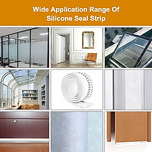 Door Draft Stopper Under Door Draft Blocker Insulator Door Sweep Weather Stripping Noise Stopper Strong Adhesive 39'' Length, White, 45, 1.77x39.37