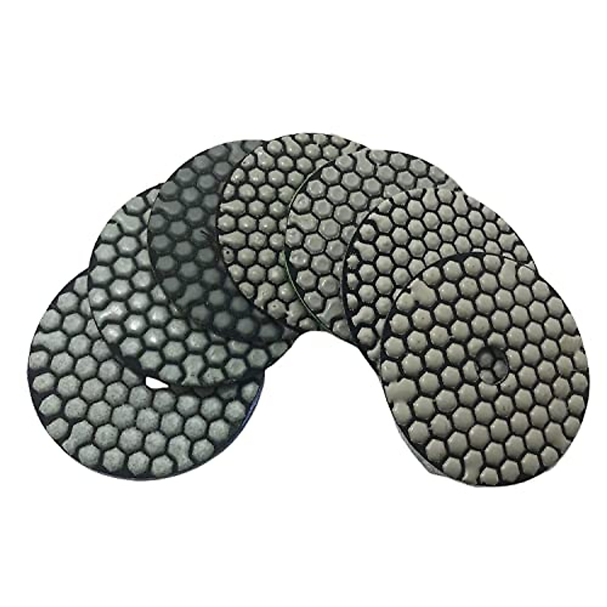 QuickT PPD701A Dry Diamond Polishing Pads for Concrete Stone Granite Marble Stone Glass Dry Polishing - 4 Inch, 7 Pads Set
