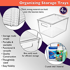 ClearSpace Plastic Storage Bins with Lids X-Large – Perfect Kitchen Organization or Pantry Storage – Fridge Organizer, Pantry Organization and Storage Bins, Cabinet Organizers