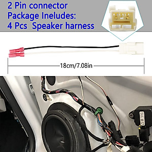 Car Speaker Adapter Wire Harness Front Rear Door 72-6514 Compatible for Jeep Dodge Chrysler Town & Country Dakota Ram Wrangler Speaker Wiring Harness Speaker Connector 4 Pack