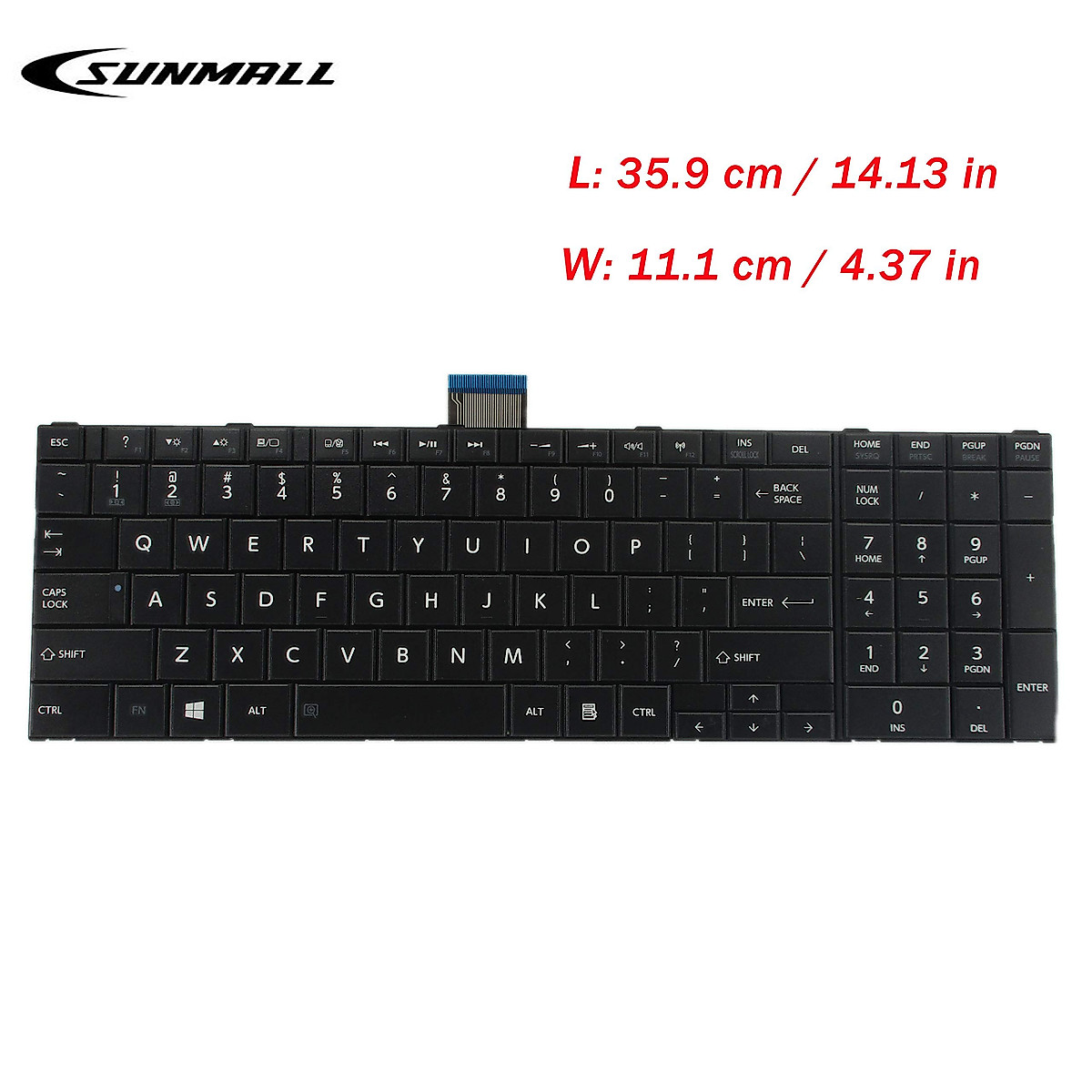SUNMALL Keyboard Replacement only Compatible with Toshiba Satellite C50-A C55-A C55D-A C55T-A C55DT-A C55DT-A Series Laptop,fits Part Number V143026CS1 (DO NOT FIT C50-B, C50D-B,C55-B, C55D-B)