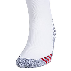 adidas Speed 3 Soccer Socks (1 Pair), White/Team Power Red, Large