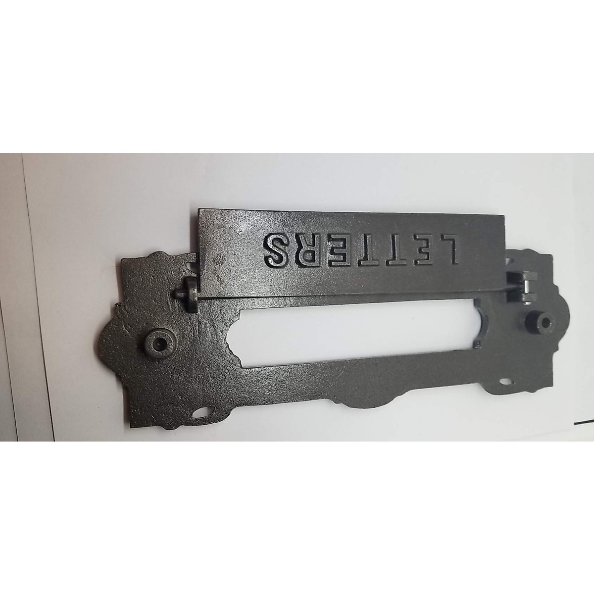 Mailbox Letter Slot Swinging Door Wall Mounted cast Iron neo Classical Antique Vintage Old Mail Postal