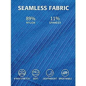 ATTRACO Workout Tops for Women with Built in Sports Bra Yoga Racerback Crop Top Blue S