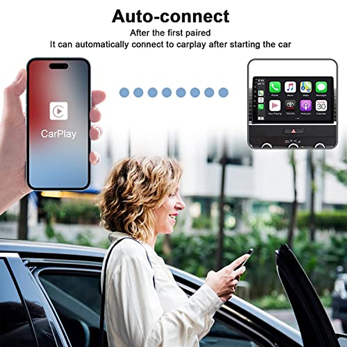 Wireless CarPlay - Wired CarPlay Convert Cars Wireless CarPlay，Wireless CarPlay Adapter，Apple CarPlay Wireless Adapter，Wireless Fast and Easy Use Fit for Cars from 2015 & iPhone iOS 10+(White)