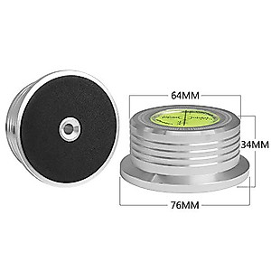 Viborg LP628S Record Weight Disc Stabilizer, Silver 60Hz Turntable Level, 280G (9.9 OZ) HiFi 3 in 1 Vibration-Proof Vinyl Clamp with Bubble Leveling (60Hz, Silver)