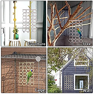 BNOSDM 2 Packs Bird Hemp Rope Net Swing Climbing Rope Net for Birds Parrot Ladder Macaw Hanging Hammock Activity Toy for Rats Parakeet Cockatiel Cockatoo Conure African Grey Budgie