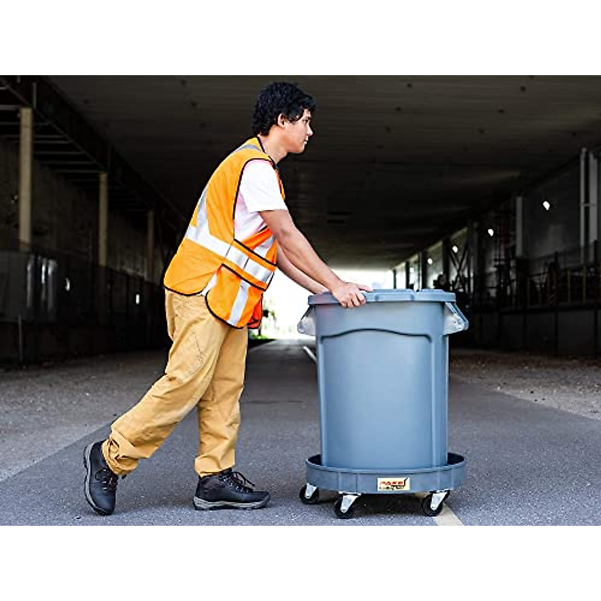 Pake Handling Tools 30 Gallon and 55 Gallon Drum Dolly - Durable Heavy Duty Plastic Drum Cart, 900 lb. Capacity, 5 Swivel Casters