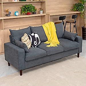 Panana 3 Seater Sofa Couches for Living Room Modern Linen Fabric Couch for Apartment and Small Space, Grey