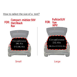 Poles Included Tailgate Shade Awning Tent for Car Camping Road Trip Essentials Small to Midsize SUV Waterproof 3000MM UPF 50+ Yellow (Large)