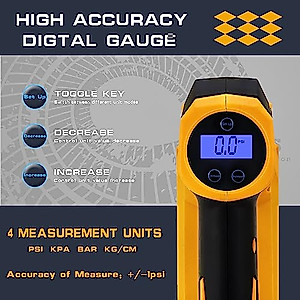 Tire Inflator for DEWALT 20V MAX Battery, Portable Air Compressor Auto Tire Pump with Digital Pressure Gauge 120PSI for Car, Truck, Bikes, Ball (Tool Only, NO Battery)