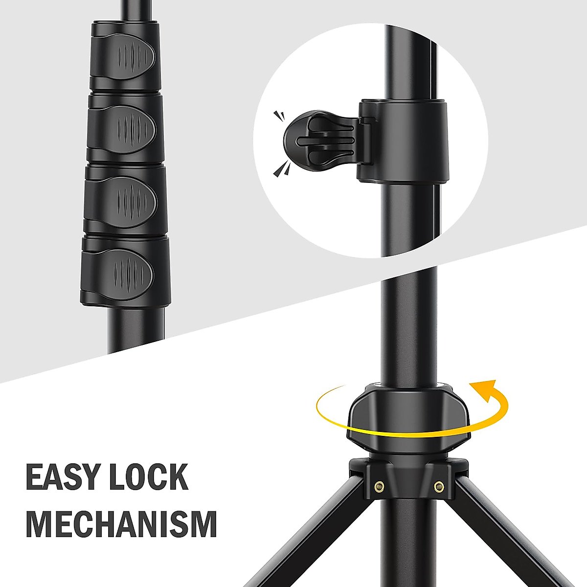 Liphisy 64” Tripod for Cell Phone & Camera, Phone Tripod with Remote and Phone Holder, Sturdy & Stable Height Adjustable Multi-Angle Shot Selfie Stick Tripod for Video Recording