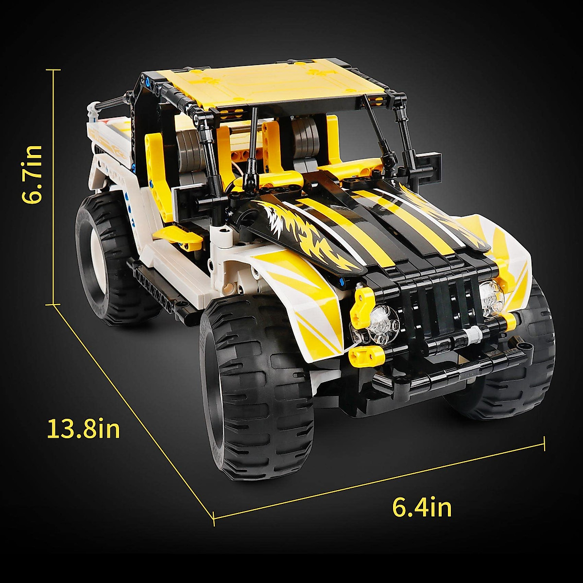 PREBOX Remote & APP Control Jeep Building Toys for Boys - Erector Sets STEM Projects for Kids Age 8-12, Birthday Gifts for Boys 6 7 8 9 10 11 12 year old