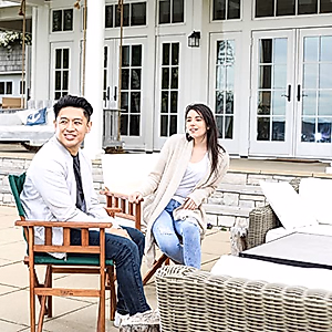 BYER OF MAINE, Pangean Campaign Chair, 20" D x 23.5" W x 36" H, Holds Up to 250 lbs, Hardwood, Perfect for Patio/Deck, Wood Folding Chairs, Patio Chair, Deck Chair, Wood Camp Chair, Green, Single