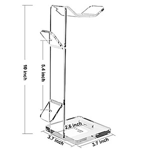 GeekDigg Headphone Stand Gaming Headset Holder For Desk Cable Organizer & Cellphone Stand for All Headphones Size headphone Holder Set for Gaming PC Accessories Gaming Station Transparent