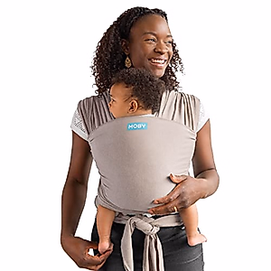 Moby Wrap Baby Carrier | Element for Newborns & Infants #1 Gift Keeps Safe Secure Adjustable All Body Types Perfect Mom Dad Taupe