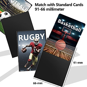 500 Counts Black Card Sleeves Toploaders for Trading Cards,Matte Card Sleeves Deck Card Protectors, Black Soft Sleeves Fit for MTG, Baseball Card,Sports Cards,Game Card