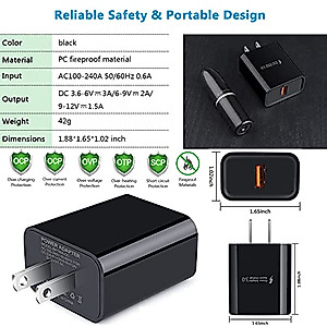 Type C Charger Fast Charger for Samsung Galaxy S23 S22 S21 S20 A53 A13 A12 A32 A52 A51,LG Stylo 6 5,Moto G Pure/G Power/G Stylus/G Play,Quick Charge 3.0 Car Charger Wall Adapter +3FT 6FT USB C Cable