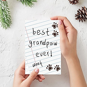 Spercy Cute Father’s Day Card from Dog to Grandpa, Dog Grandpa Birthday Card, Funny Grandpa Birthday Card, Best Grandpaw Ever