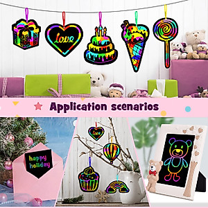 ZMLM Scratch Paper Art-Craft for Girls: Rainbow Scratch Magic Drawing Set Paper Pad Board Supply Kit Girl Project Activity for 3-12 Age Kid Toy Holiday|Party |Birthday|Children's Easter Day Gift