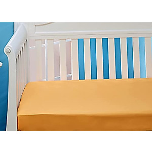 Everyday Kids 2 Pack Fitted Boys Crib Sheet, 100% Soft Breathable Microfiber Baby Sheet, Fits Standard Size Crib Mattress 28in x 52in, Nursery Sheet - Construction/Gold