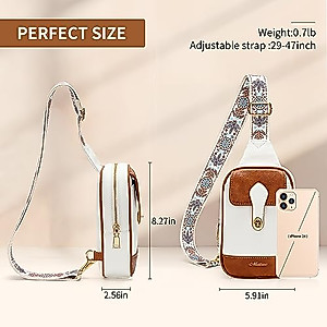 MEITRUE Small Sling Bag for Women Crossbody Bag Vegan Leather Sling Fanny Pack Cell Phone Purse with Adjustable Guitar Strap