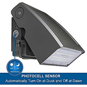 DAKASON (2 Pack) 30W LED Wall Pack, Dusk-to-Dawn Photocell, Adjustable Head, Full Cut-Off Security Light, 5000K 3300lm Replaces 100-150W HPS/HID IP65 Waterproof Outdoor Lighting Fixture, ETL Listed