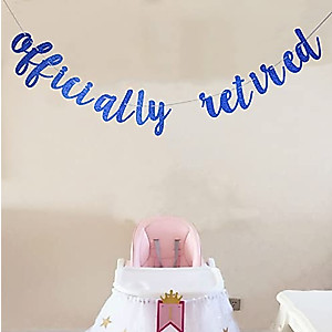 Starsgarden Retirement Party Banner, Happy Retirement, I'm Retired, Goodbye Tension Hello Pension, Goodluck We Will Miss You Retirement Party Hanging Paper flag(Blue Retired)