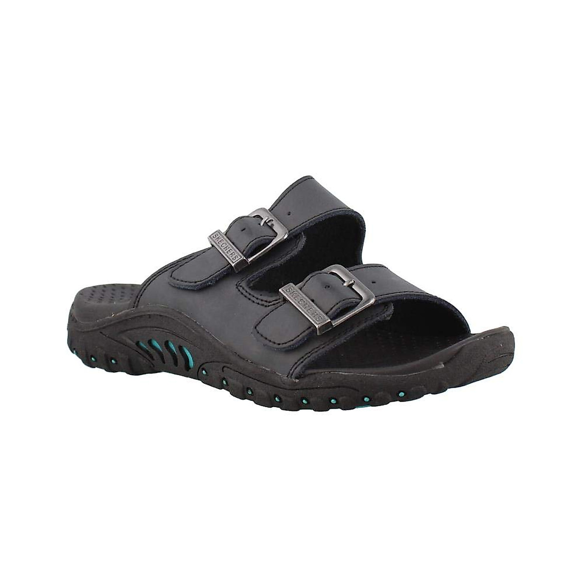 Skechers Women's Reggae Jammin Sandal,Black,6 M US