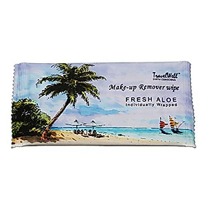 TRAVELWELL Makeup Remover Wipes Bulk, Individually Wrapped Natural Fresh Aloe Travel Packs Elderly Bathing Cleansing Wipes - 500 Count per Package | Travel Size Toiletries | Hotel Toiletries Bulk Set
