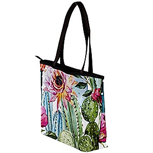Tote Bag Women Satchel Bag Handbag Stylish Tote Handbag for Women Hobo Bag Fashion Crossbody Bag, Tropical Plant Flower Cactus