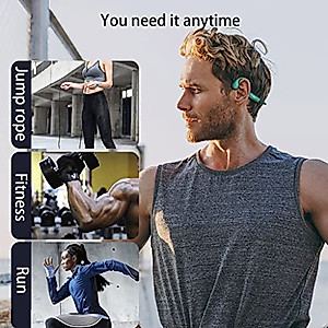 LIHONK Bone Conduction, Bluetooth Headset, Wireless Sports, Non-in-Ear, Running, Ear-Mounted, fallproof, Noise Reduction, Lightweight Body (Color : Red)