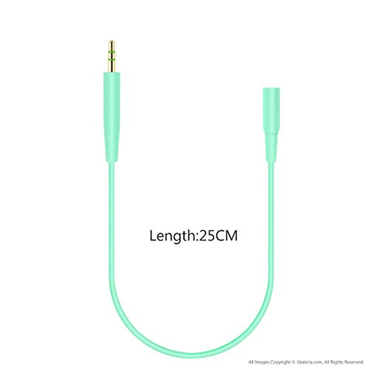 Geekria 2.5mm Male to 3.5mm (1/8'') Female Headphones Plug Adapter, Conversion Audio Plug, TPE Cord Compatible with Bose SoundTrue, SoundTrue II, QuietComfort QC25 (25cm)