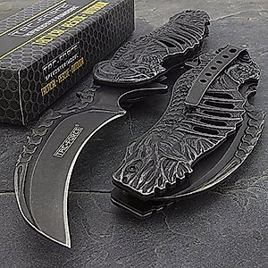 Tac-force Spring Assisted Open Skull Skeleton Claw Folding Blade Pocket Knife (Original Version)