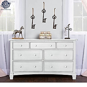 Evolur Cheyenne and Santa Fe Double Dresser, Antique Mist