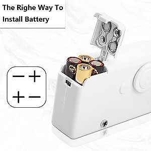 VAKS Handheld Sewing Machine, Mini Portable Electric Sewing Machine for Quick Stitching, Clothes, Fabrics and DIY Handicrafts, Easy to use (White)